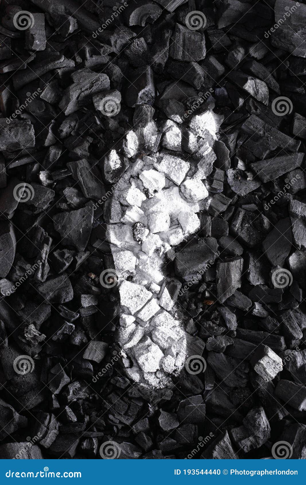 White Coal Carbon Footprint Concept Stock Photo - Image of isolated ...