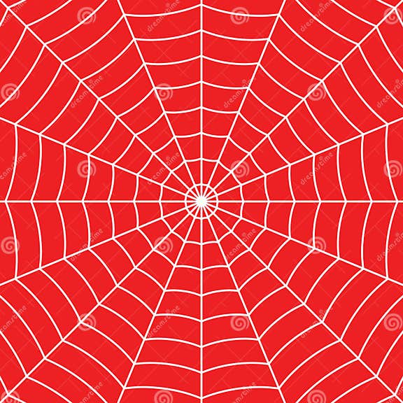 White Cobweb on Red Background. Vector Illustration Stock Vector ...
