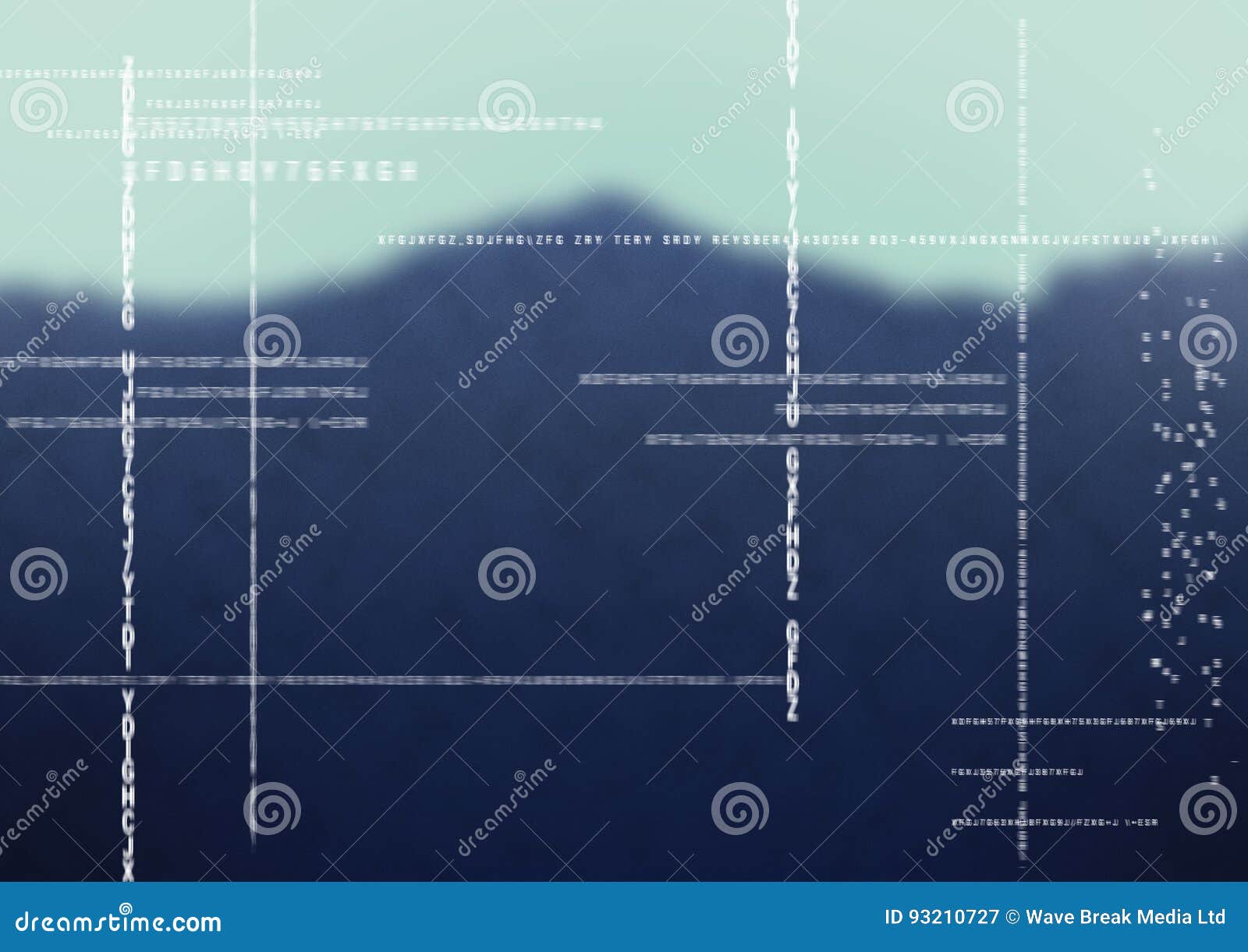 White Code Against Blurry Mountain Stock Illustration - Illustration of ...