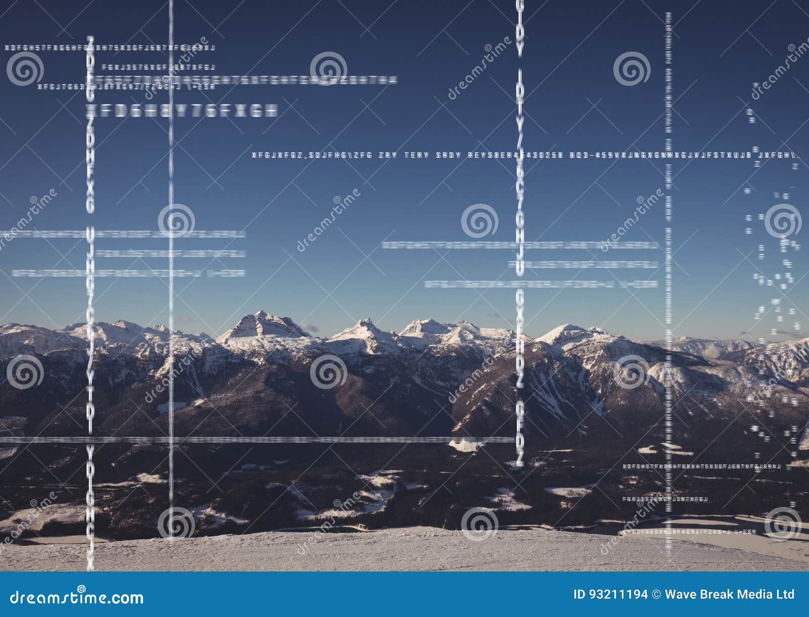 White Code Against Mountains Stock Illustration - Illustration of black ...