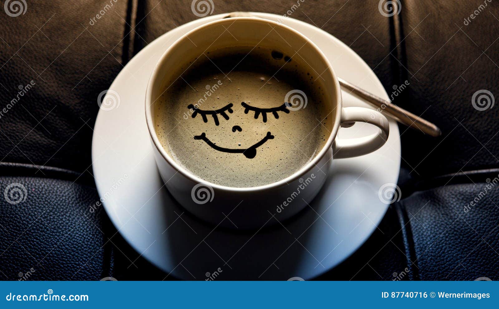 White Coffee Cup with Funny Face Stock Photo - Image of cafe, aroma ...