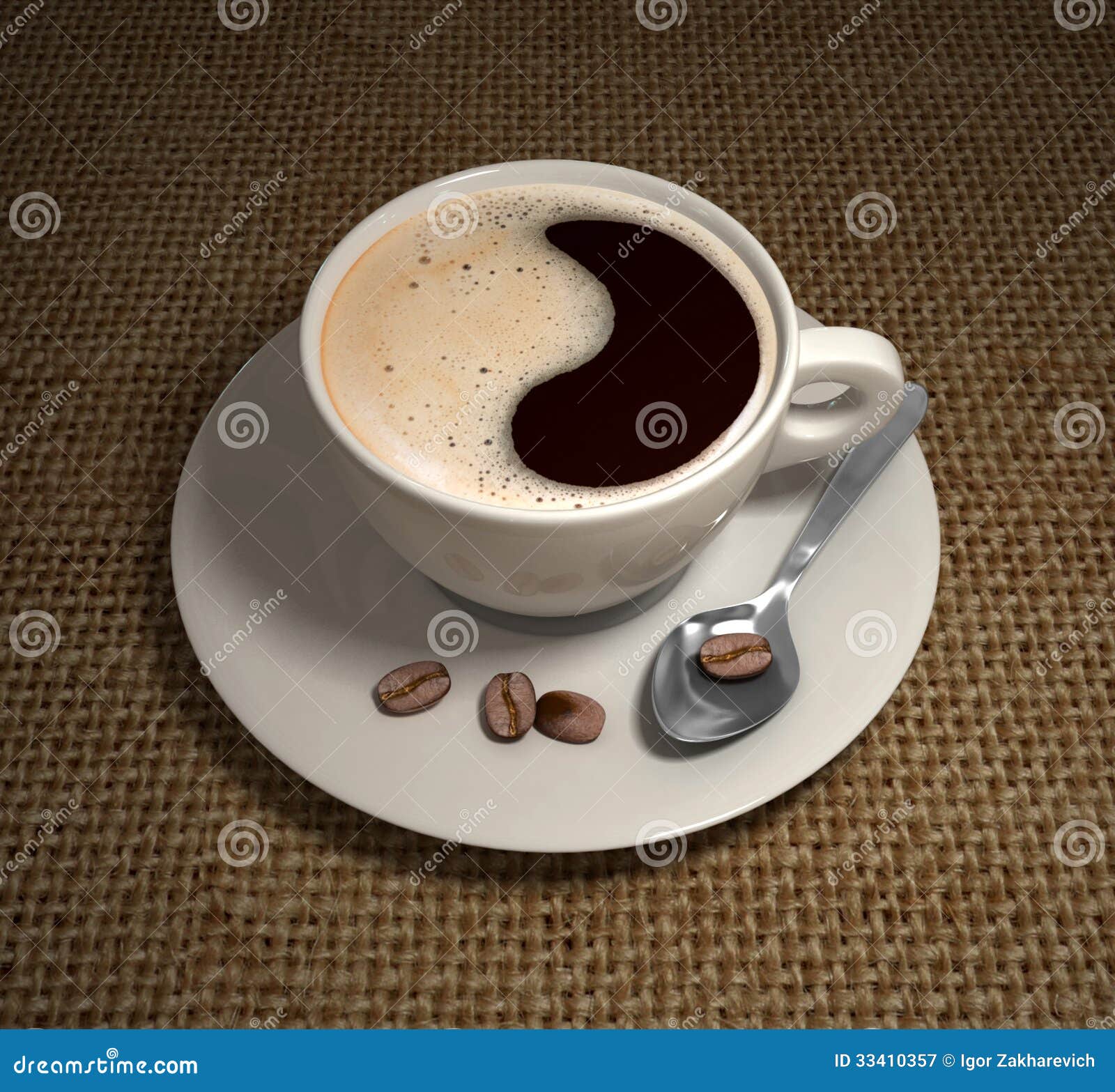 White Coffee Cup with Spoon Stock Illustration - Illustration of ...