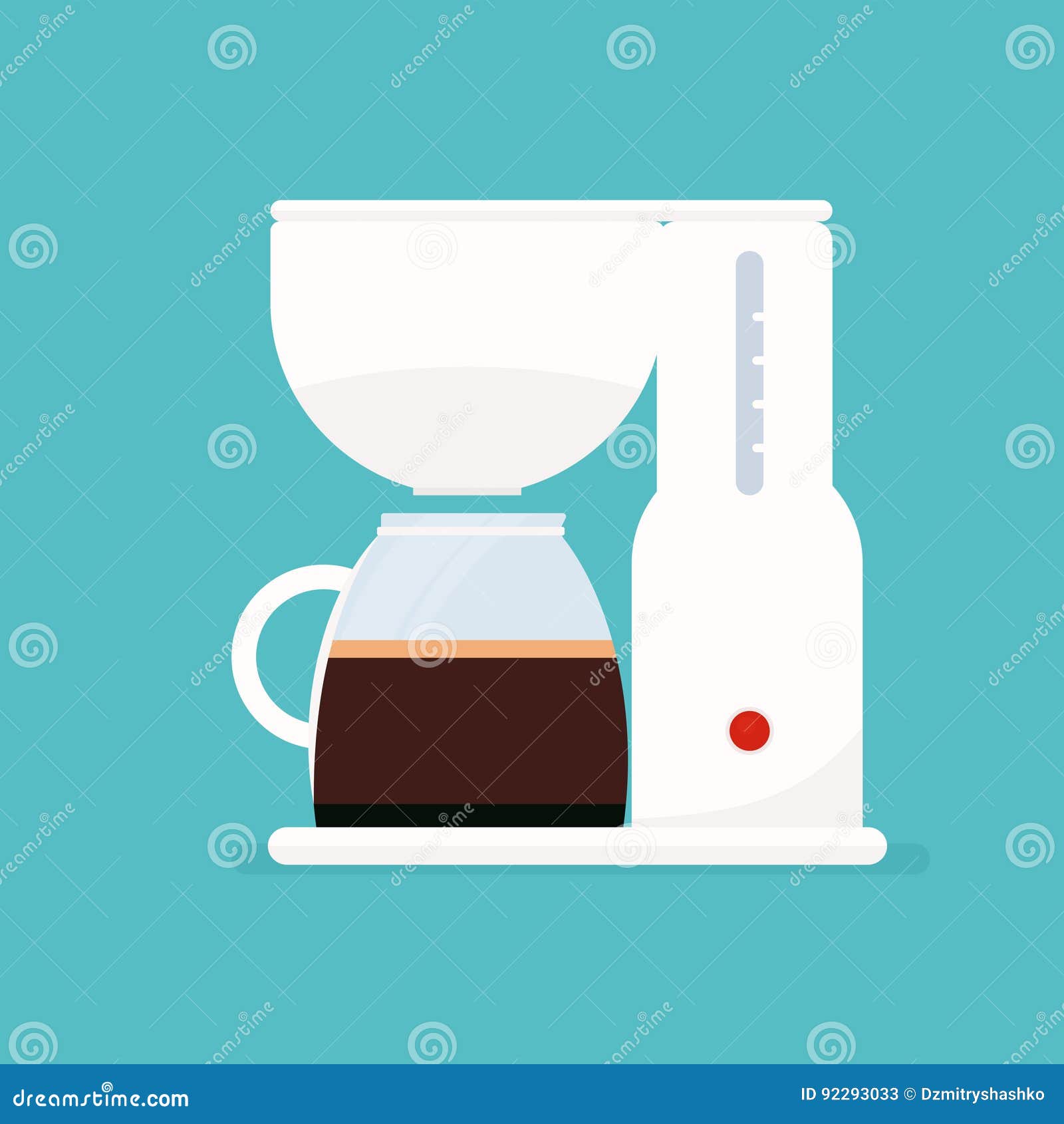 White coffee maker stock vector. Illustration of morning - 92293033