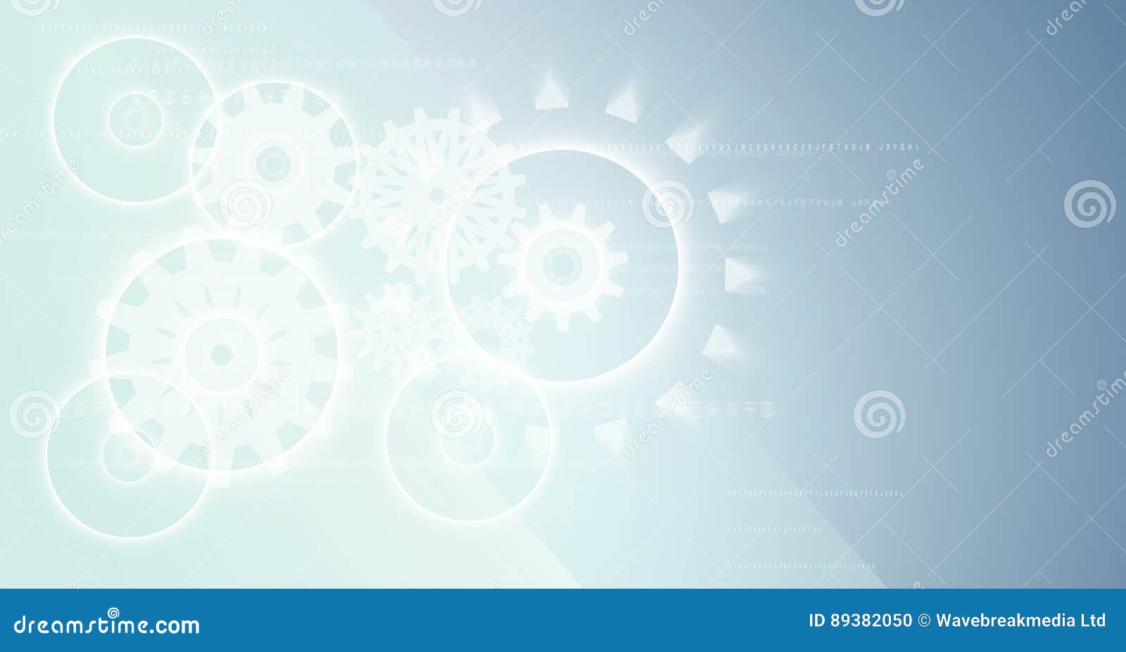 White Cog Graphics Against Blue Background Stock Illustration ...