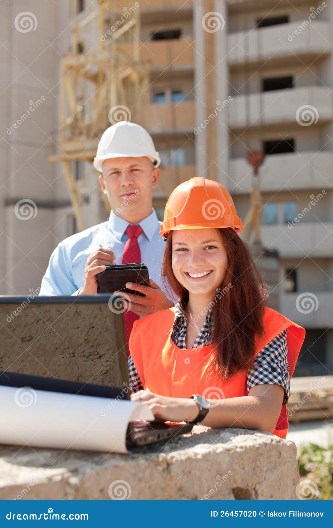 White-collar Workers Works on the Building Site Stock Photo - Image of ...