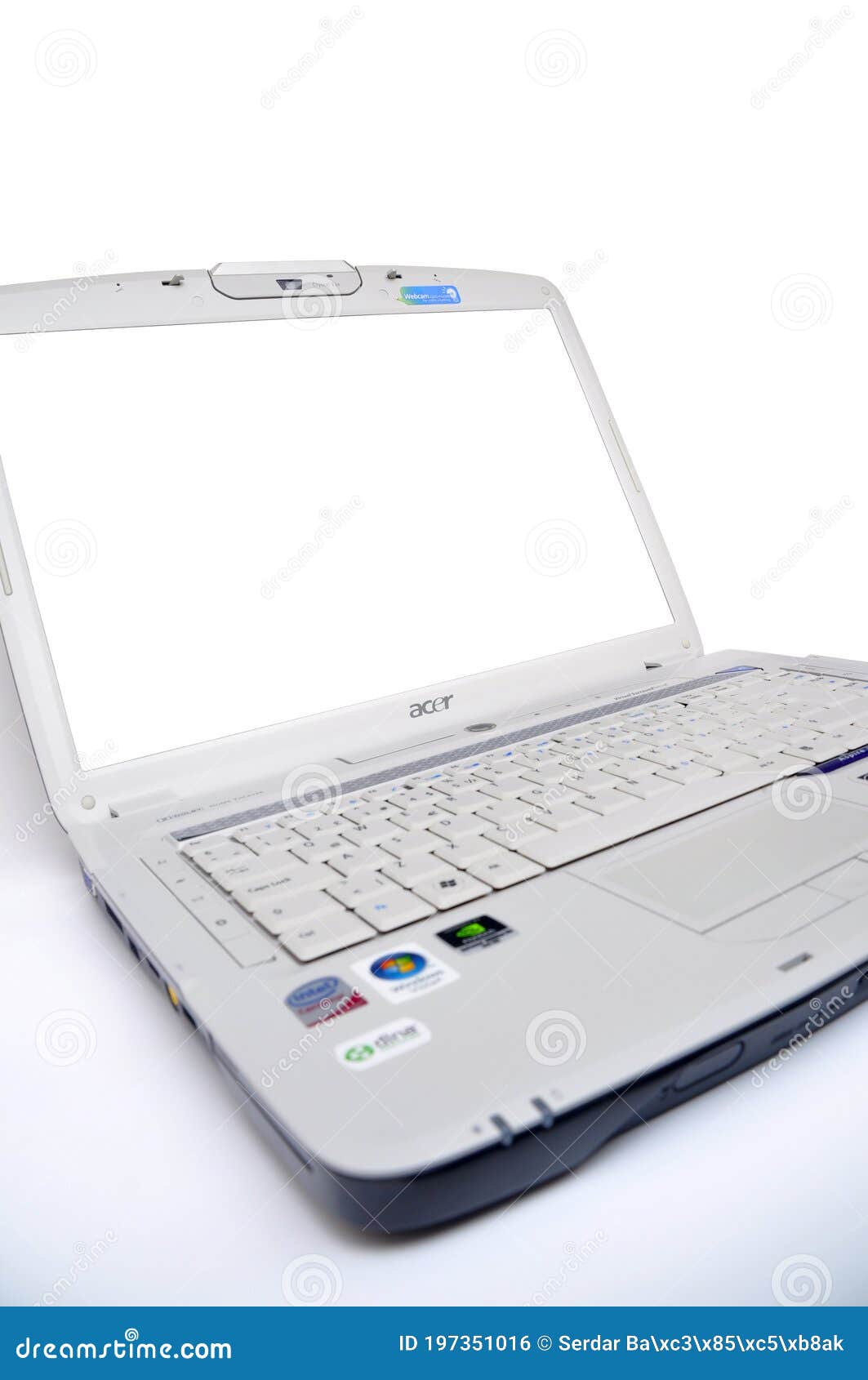 White Color Acer Laptop Isolated on a Black Background Editorial Photo ...