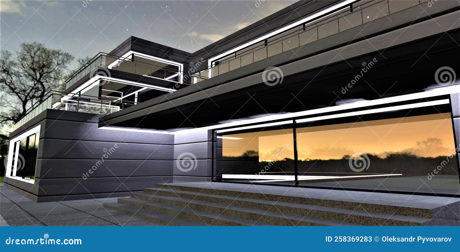 White Color As a Highlight of the Window Arches of a Modern Office ...