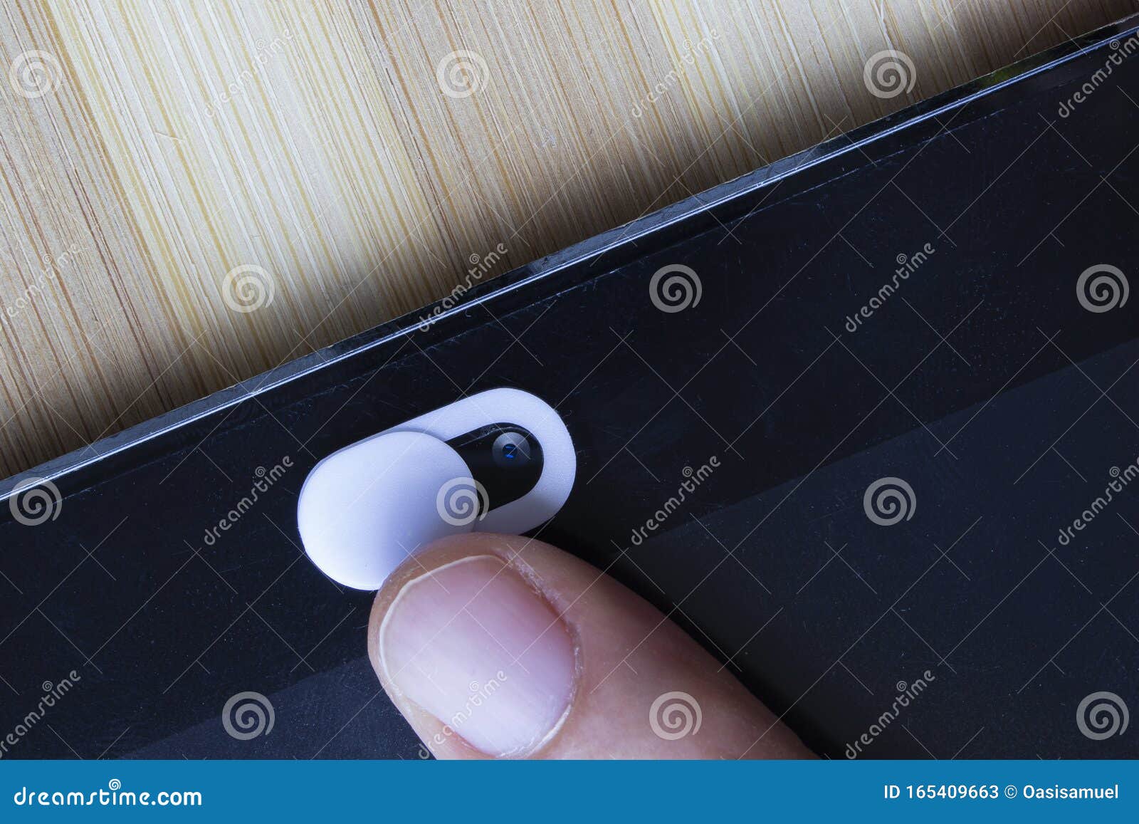 A White Color Camera Privacy Cover. Slide Webcam Stock Image - Image of ...