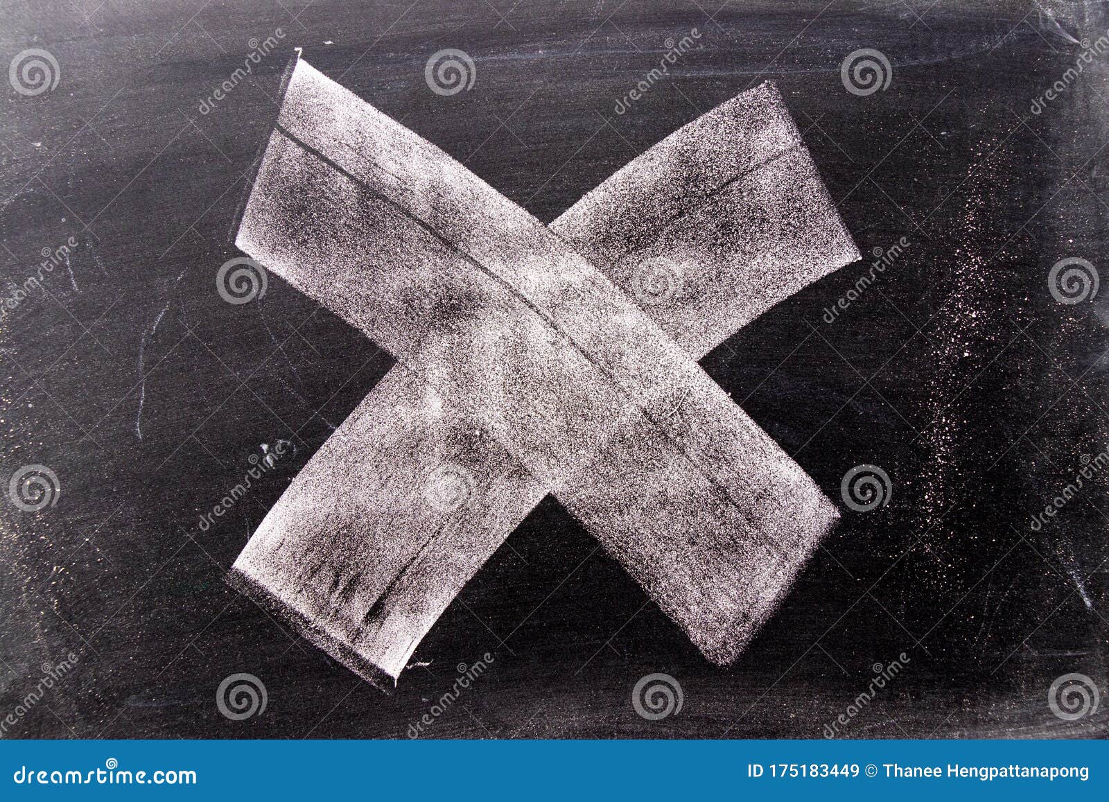White Chalk Hand Drawing in Cross or X Shape on Blackboard Background ...
