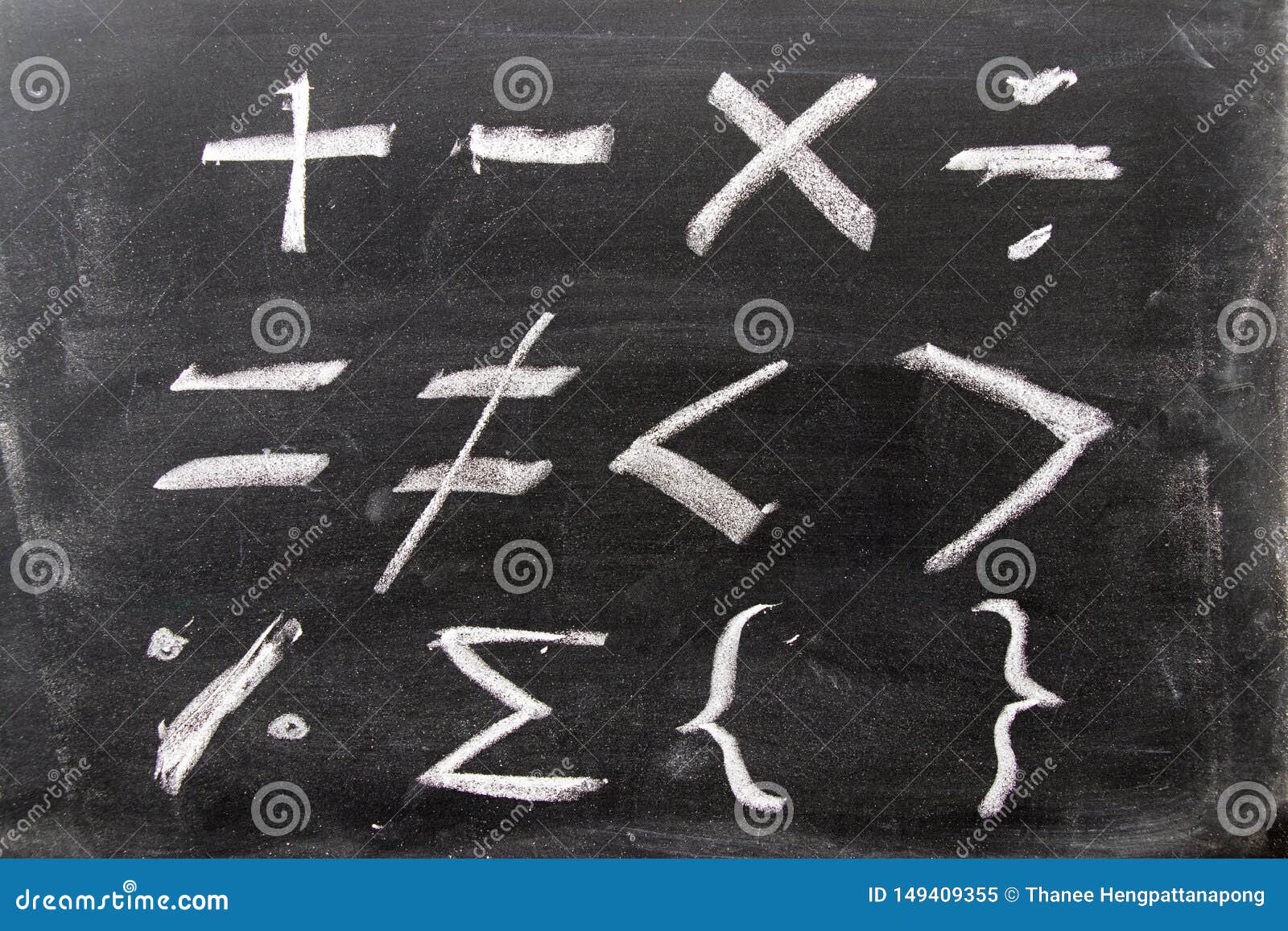 White Color Chalk Handdrawing in Mathematics Symbol Shape on Blackboard ...