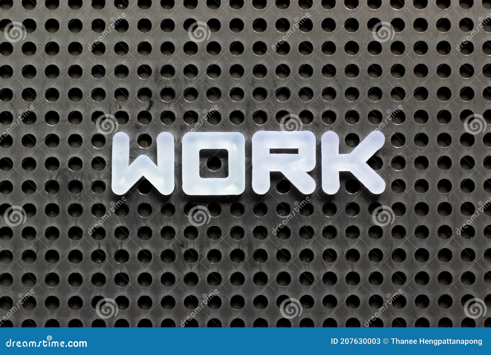 White Letter in Word Work on Black Pegboard Background Stock Image ...