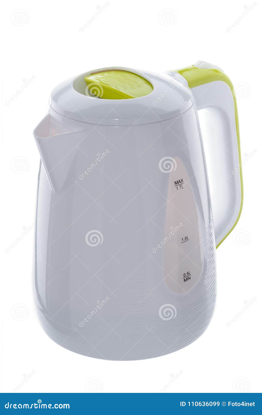 White Plastic Kettle on White Background Stock Image - Image of coffee ...