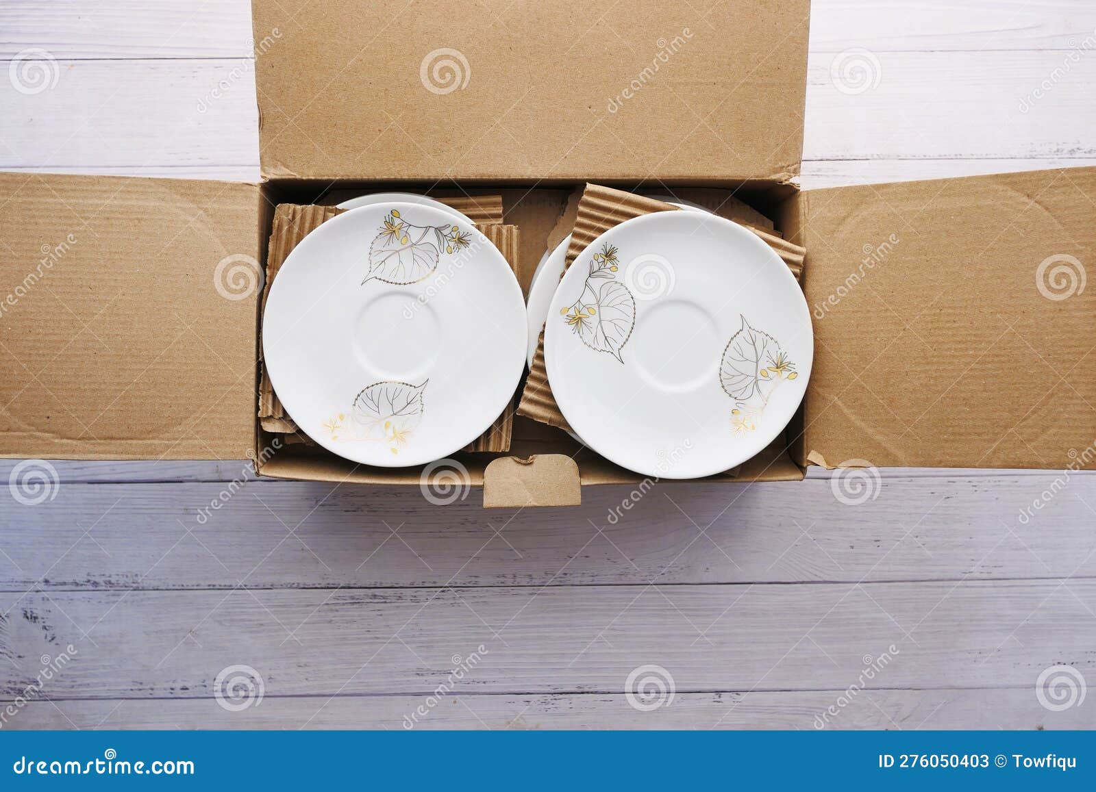 White Color Plate in a Box on Table Stock Image - Image of dining ...