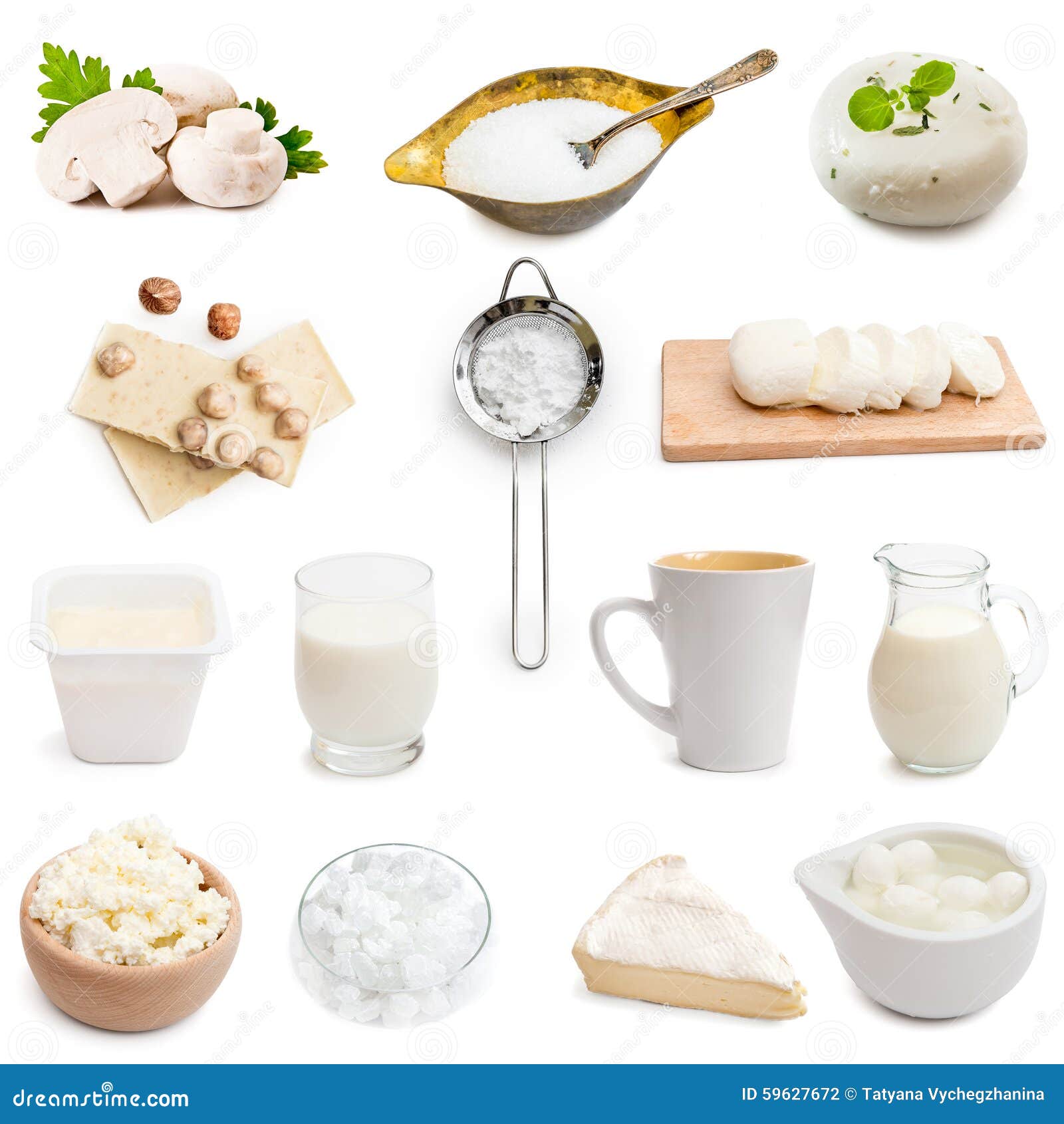 White Color Products Collage Stock Photo - Image of color, object: 59627672