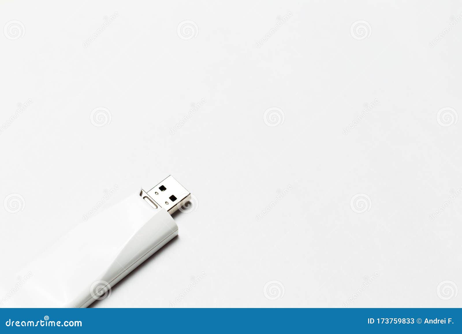 White of Color USB Flash Driver, Isolated on White. Stock Image - Image ...
