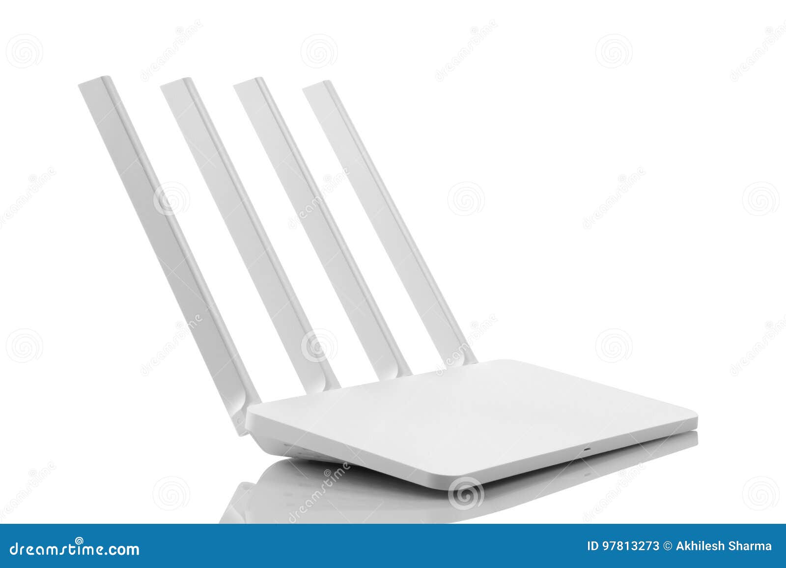 White Color Wireless WiFi Modem Router with Antenna Stock Image - Image ...