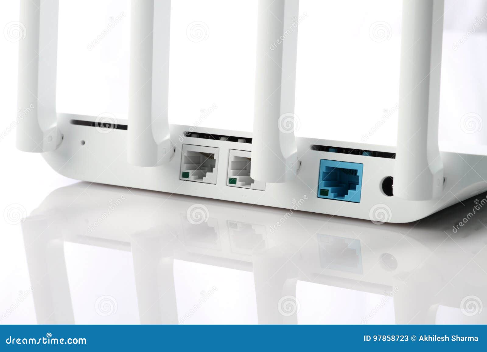 White Color Wireless WiFi Modem Router Back Side Stock Image - Image of ...
