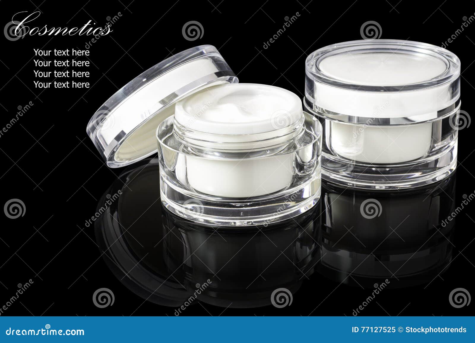White Colored Blank Cosmetic Container for Face Cream Moisturize Stock ...