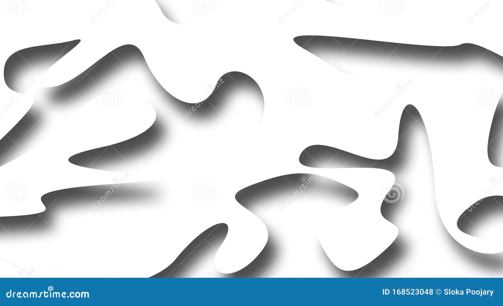 White Colored Funky Shape Design With Shadow Effect On White Background ...