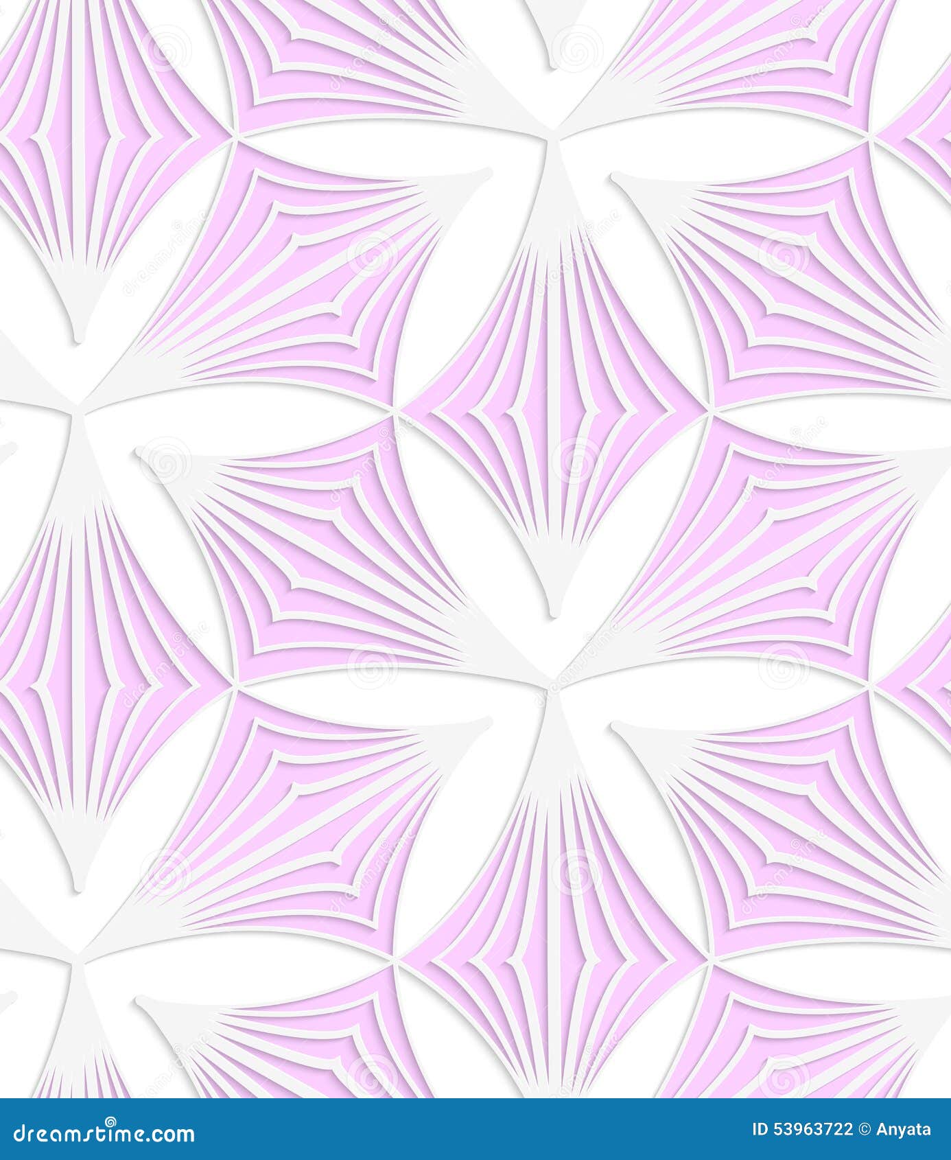 White Colored Paper Pink Pointy Trefoils Stock Vector - Illustration of ...