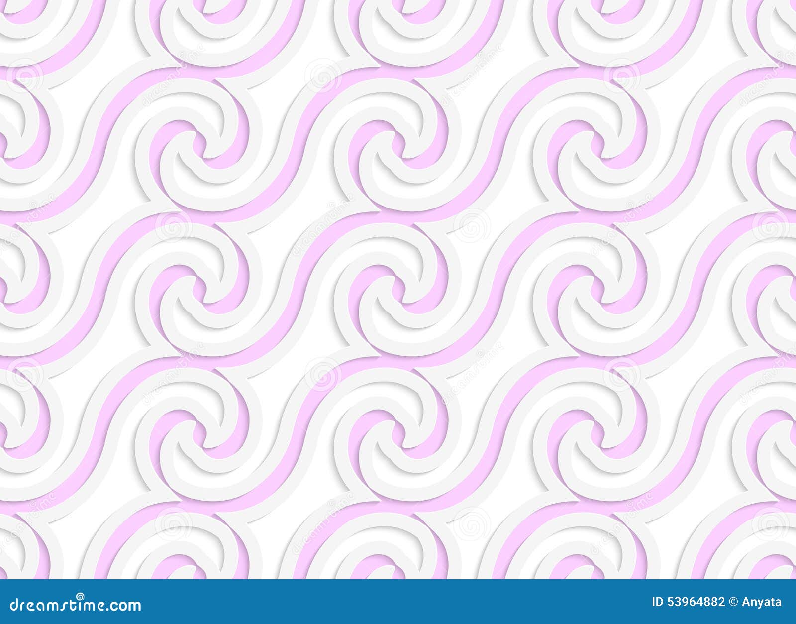 White Colored Paper Spiral Waves with Pink Inside Stock Vector ...