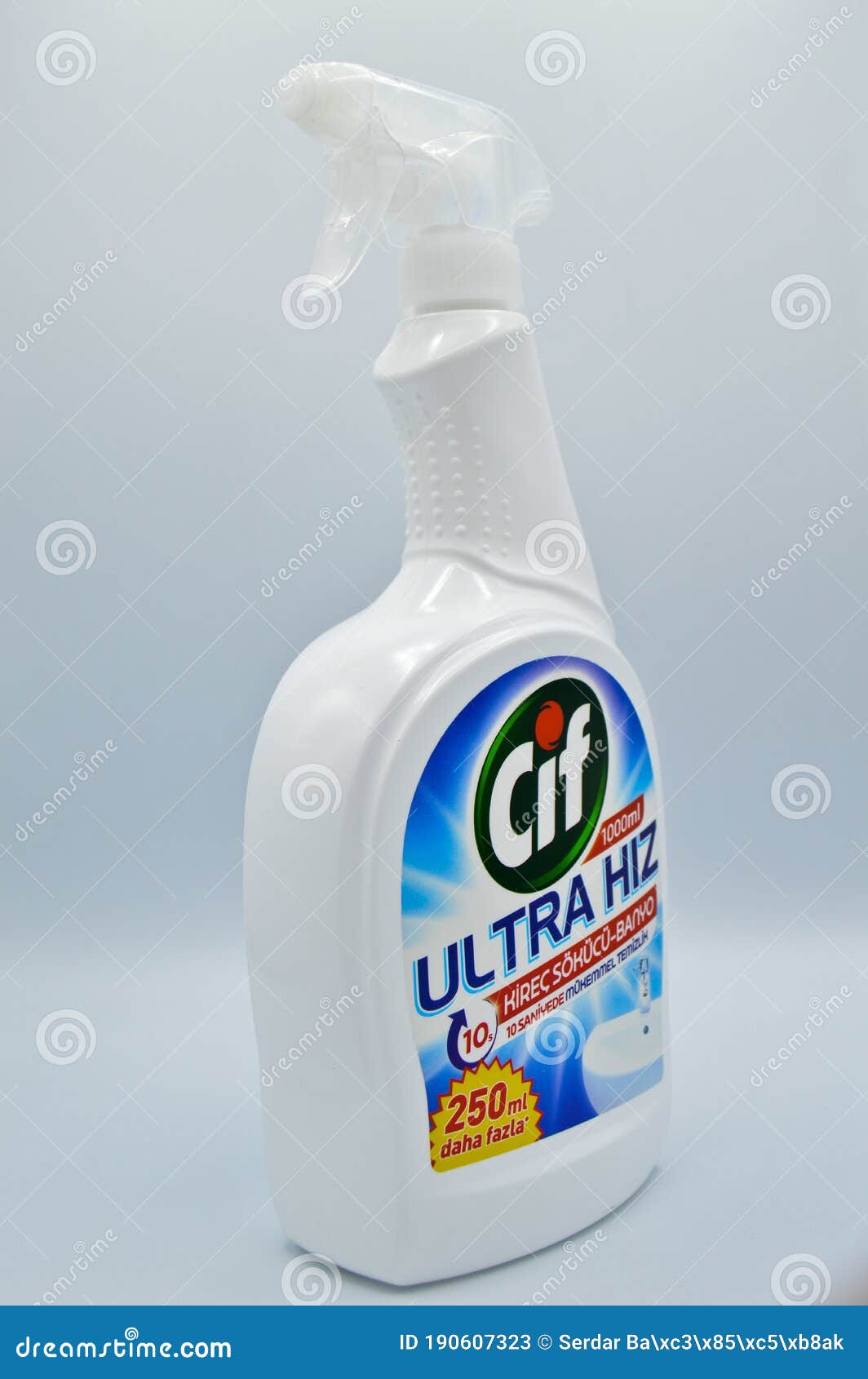 White Colored Plastic Spray Cif Detergent Bottle. Cosmetic, Cif ...