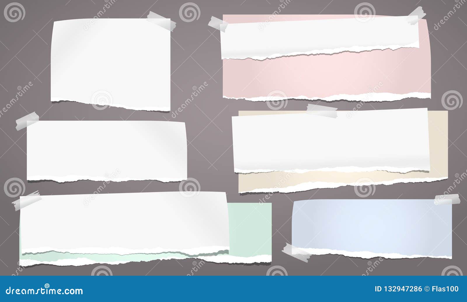 Torn Lined White Note, Notebook Paper Strips For Text Stuck On Gray ... Torn Lined White Note, Notebook Paper Strips For Text Stuck On Gray ...