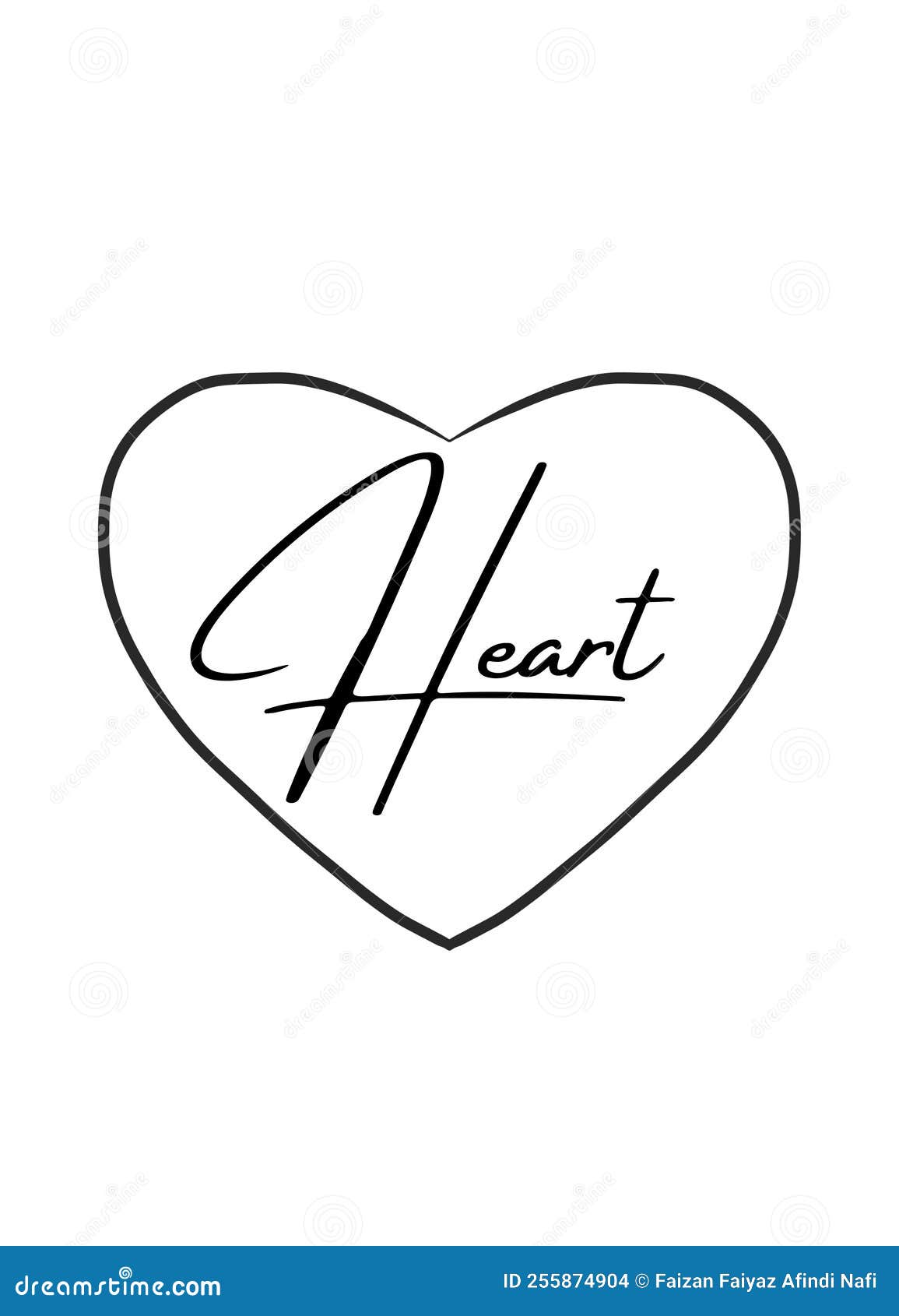 White and Colour less Heart and Calligraphic Text Icon with White ...