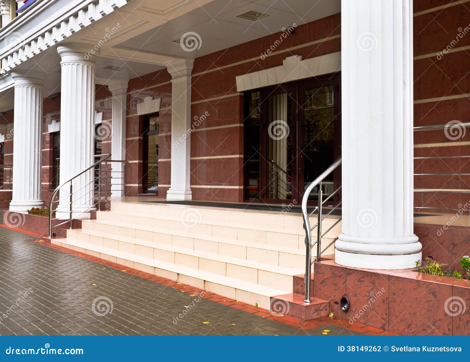 White columns stock photo. Image of tiles, sidewalk, modern - 38149262