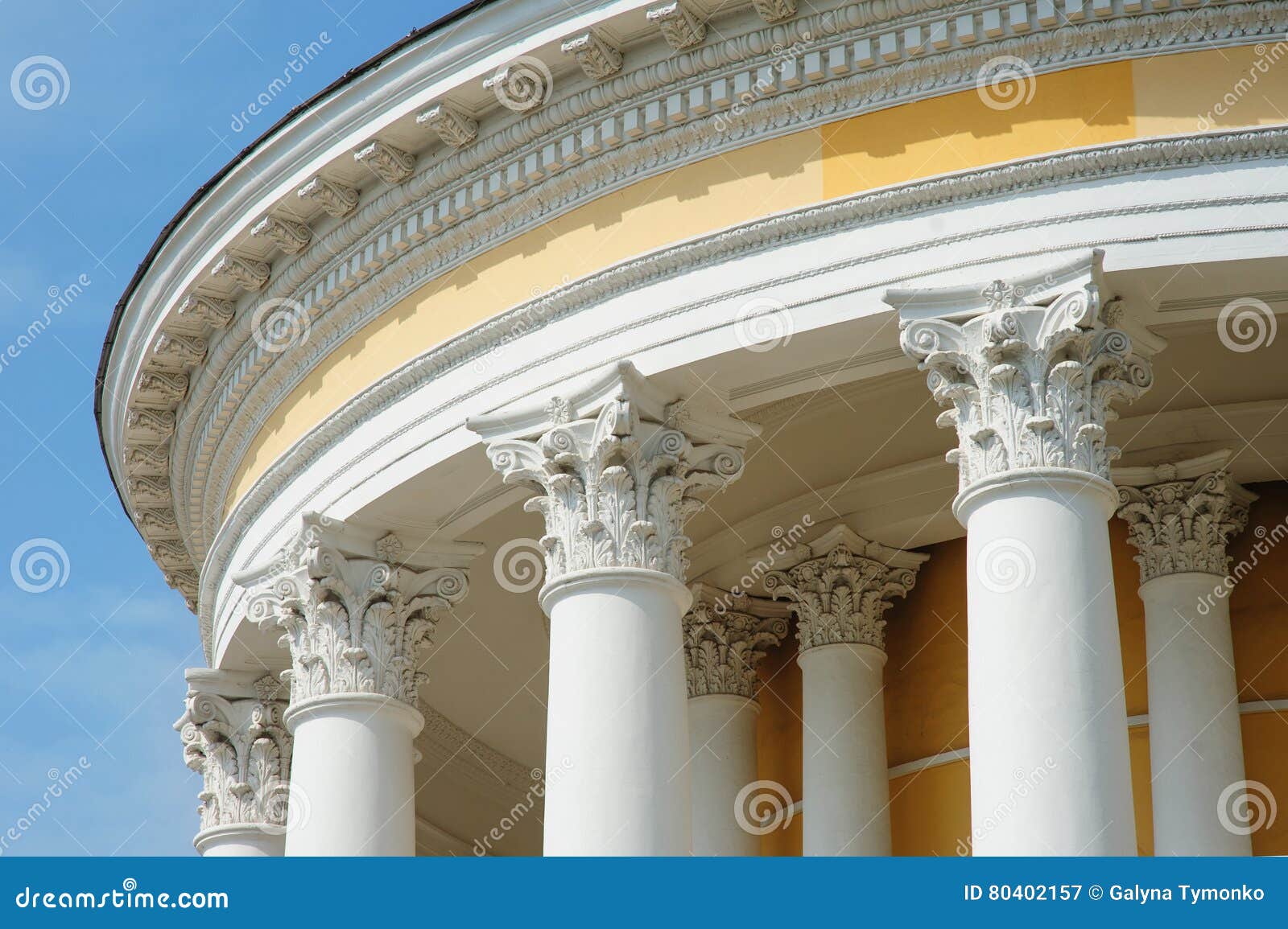 White Columns on the Facade of Architectural Buildings Stock Image ...