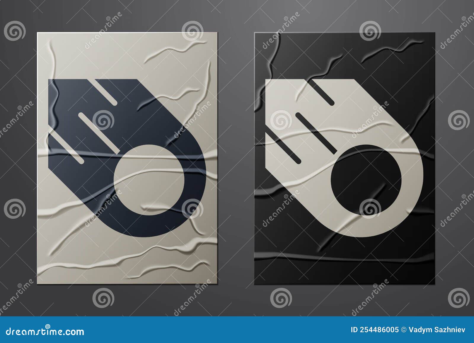 White Comet Falling Down Fast Icon Isolated on Crumpled Paper ...