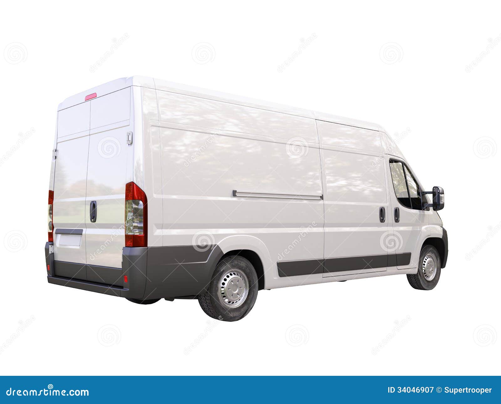 White Commercial Van Top View Isolated On White 3d Illustration Royalty ...