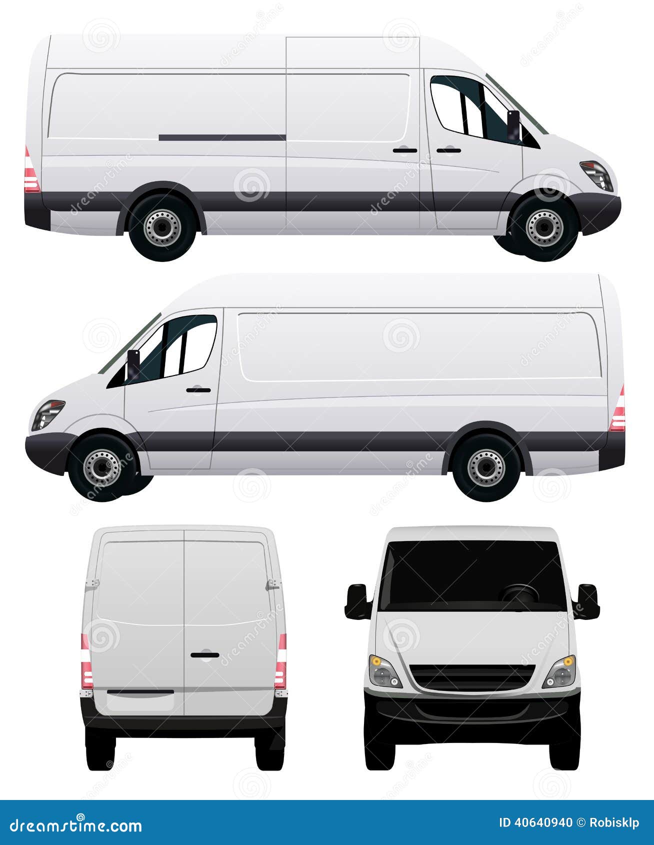 White Commercial Van Top View Isolated On White 3d Illustration Royalty ...