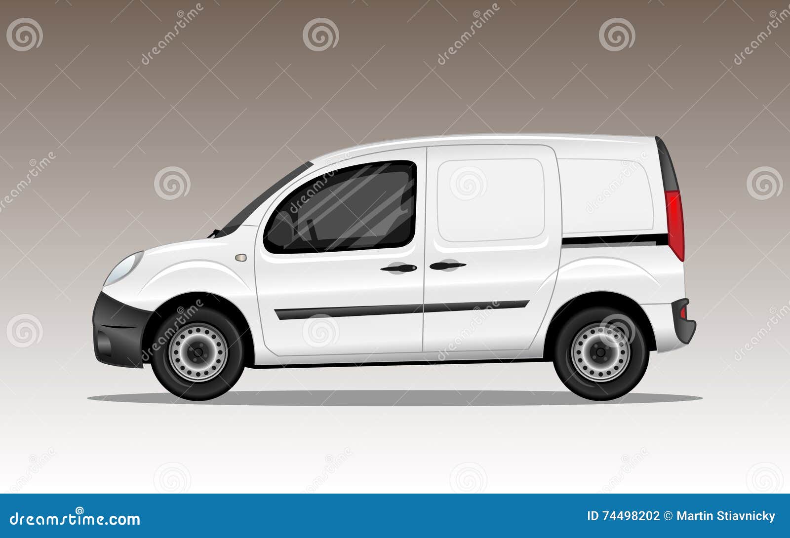 Commercial Vehicle Or Logistic Car. Cargo Minivan On White Background ...