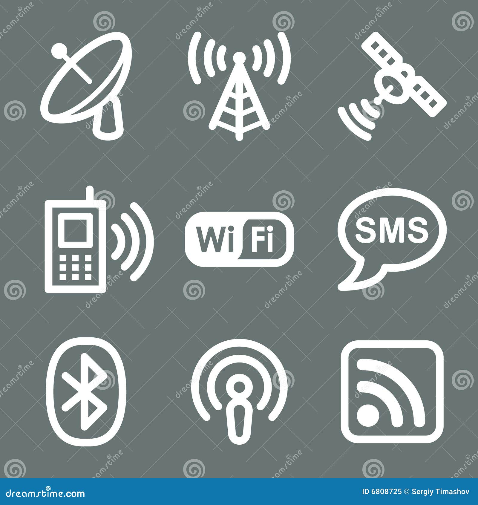 White Communication Web Icons Editorial Image - Illustration of white ...
