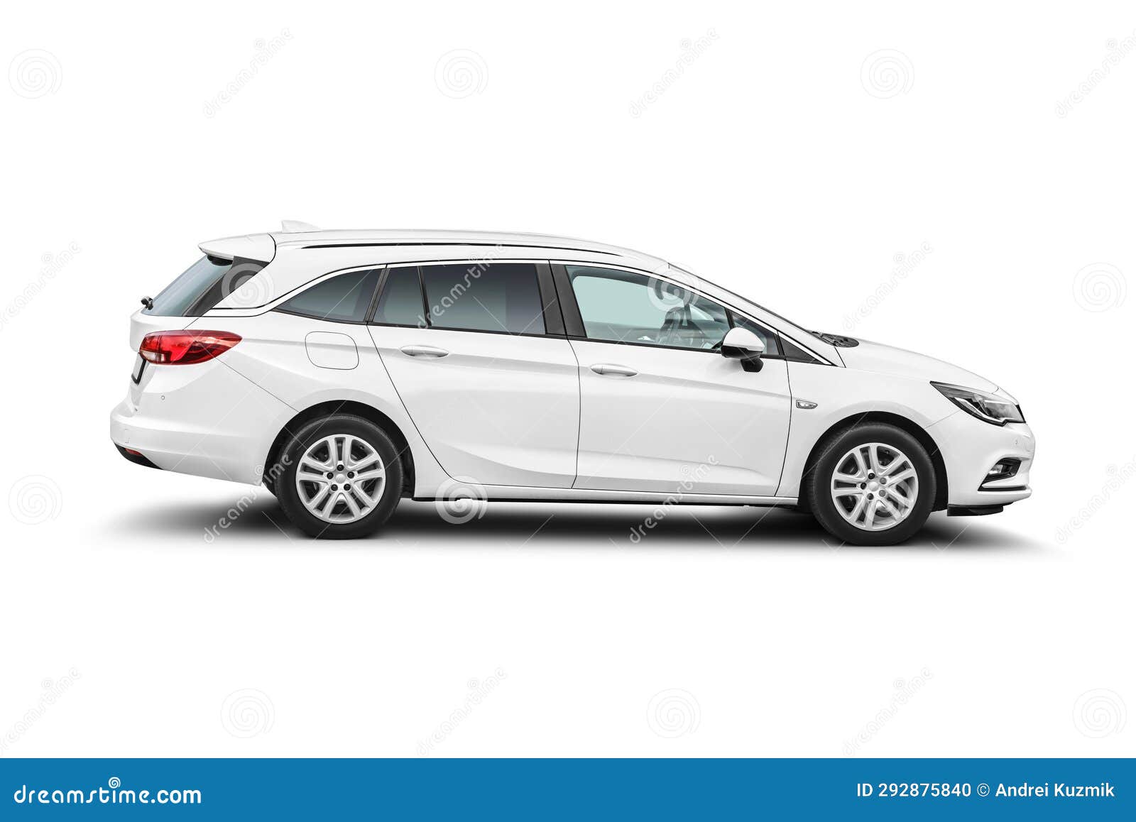 White Compact or Small Family Car Isolated on White Background with ...