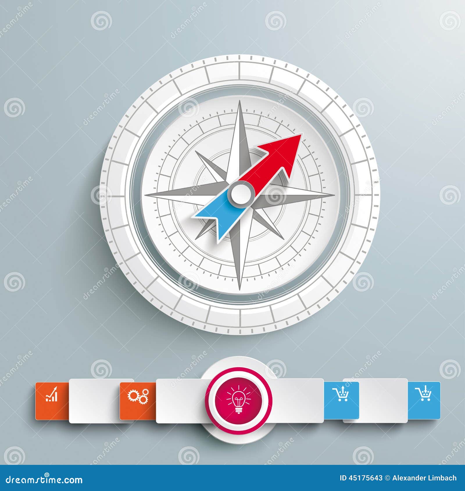 White Compass Infographic Circle Banners Stock Vector - Illustration of ...