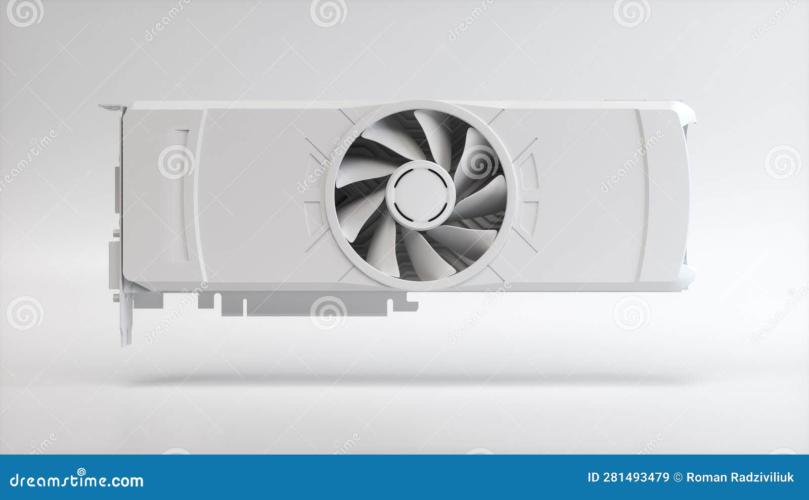 White Computer Graphic Video Card on a Gray Studio Background. Stock ...