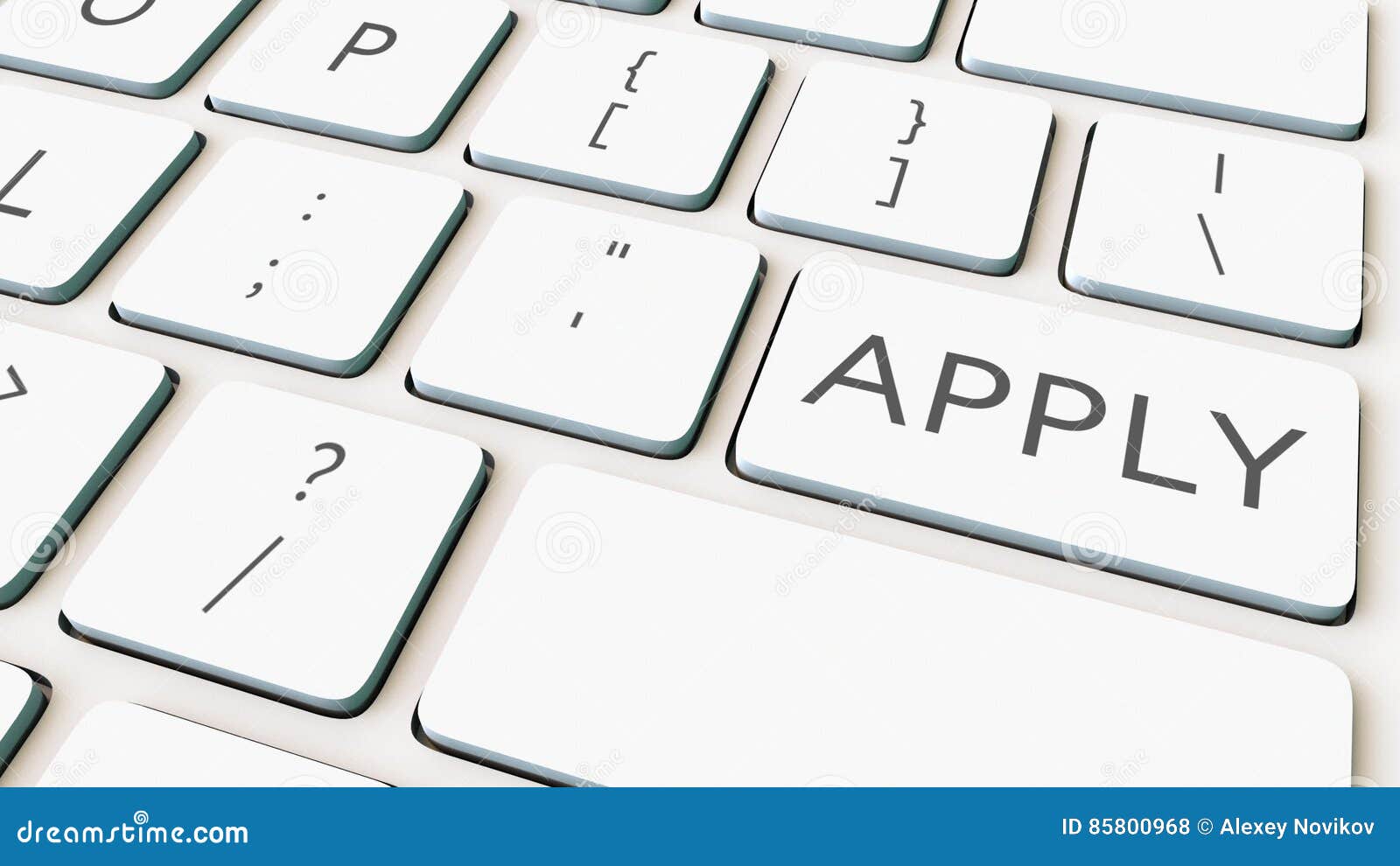 White Computer Keyboard and Apply Key. Conceptual 3D Rendering Stock ...