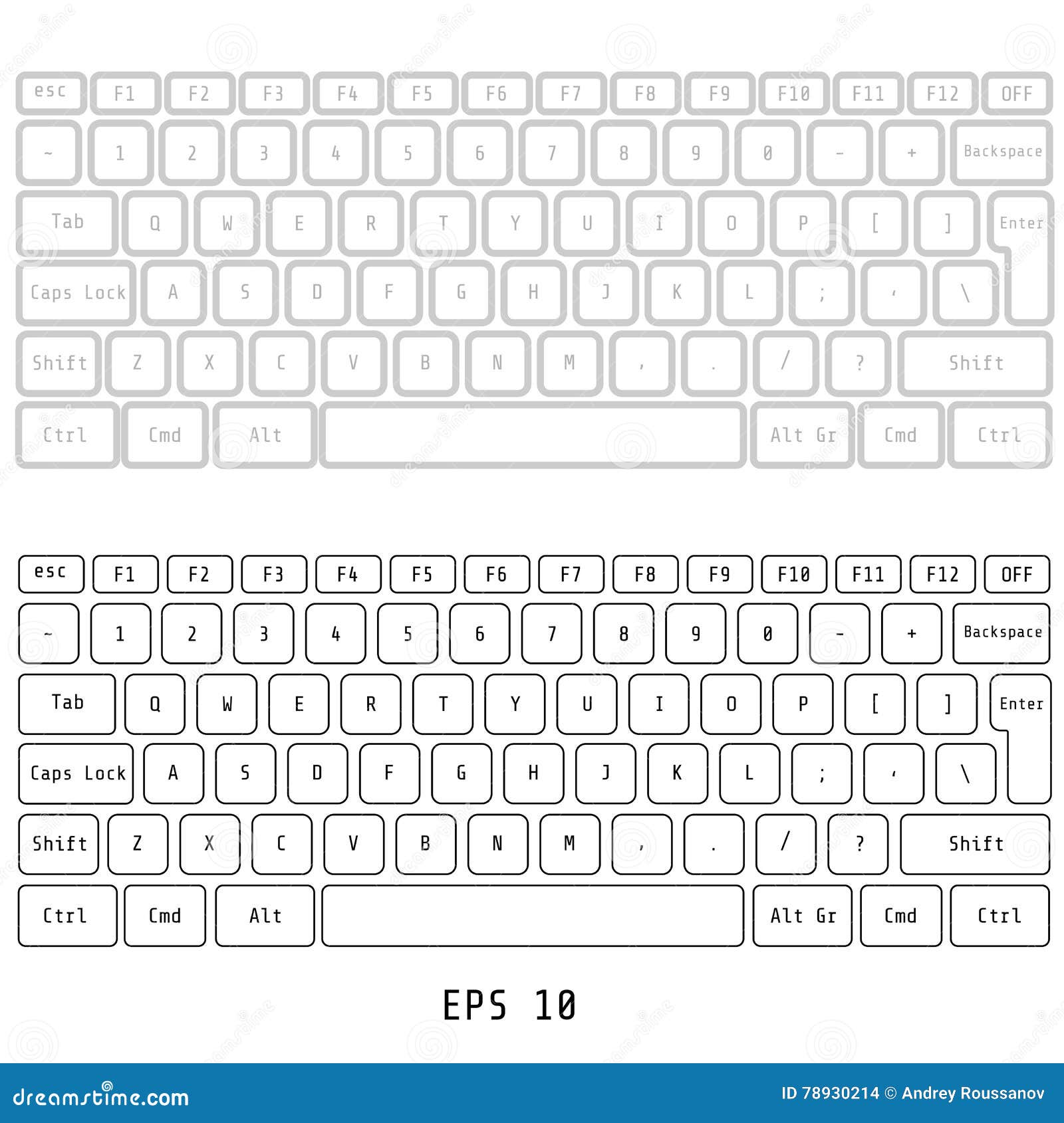 White Computer Keyboard Button Layout Template with Letters Stock ... White Computer Keyboard Button Layout Template with Letters Stock ...