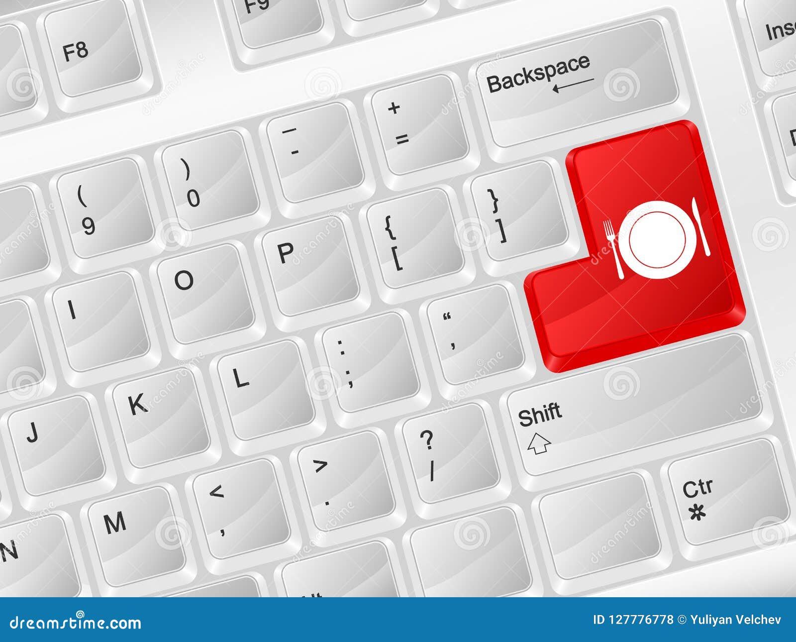 Computer keyboard food stock vector. Illustration of button - 127776778