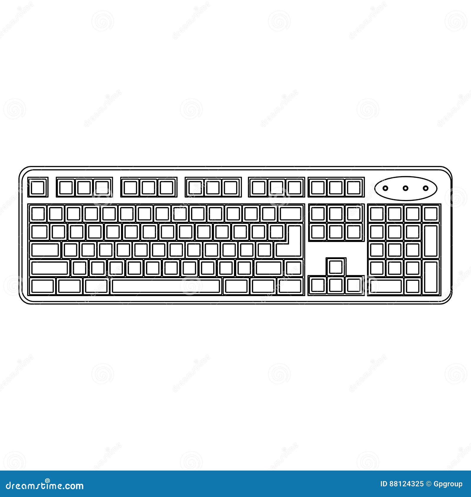 White Computer Keyboard Icon Stock Illustration - Illustration of mouse ...