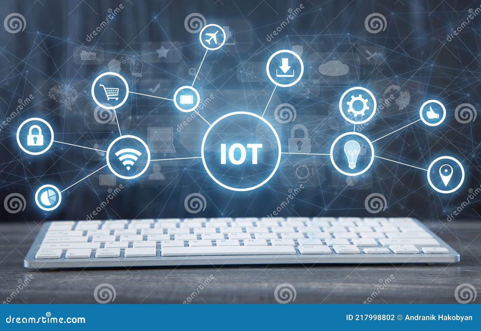 White Computer Keyboard. Internet of Things Stock Photo - Image of ...