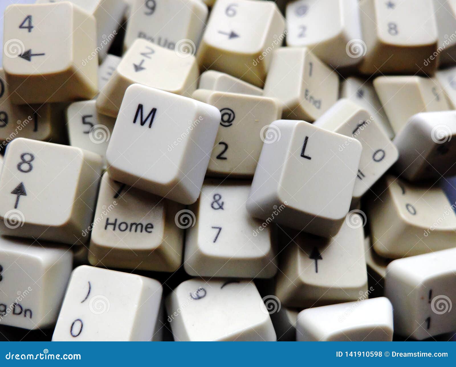 White Computer Keyboard Keys, Mostly Numeric with ML Machine Learning ...