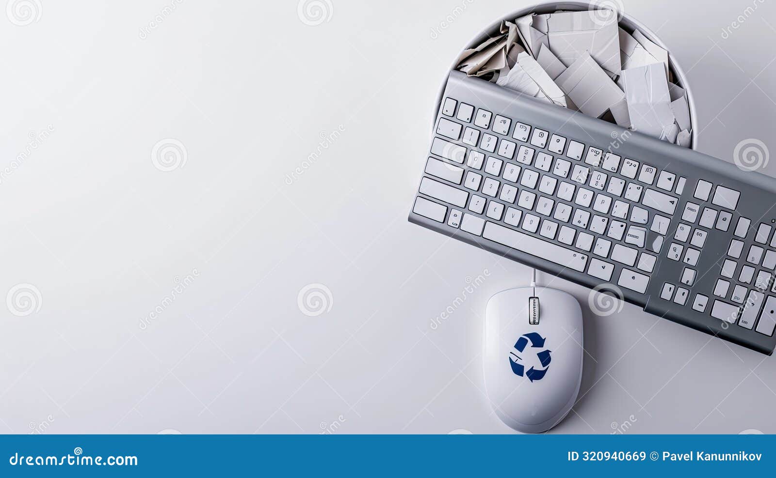A Recycling-Themed Computer Keyboard and Mouse Stock Image - Image of ...