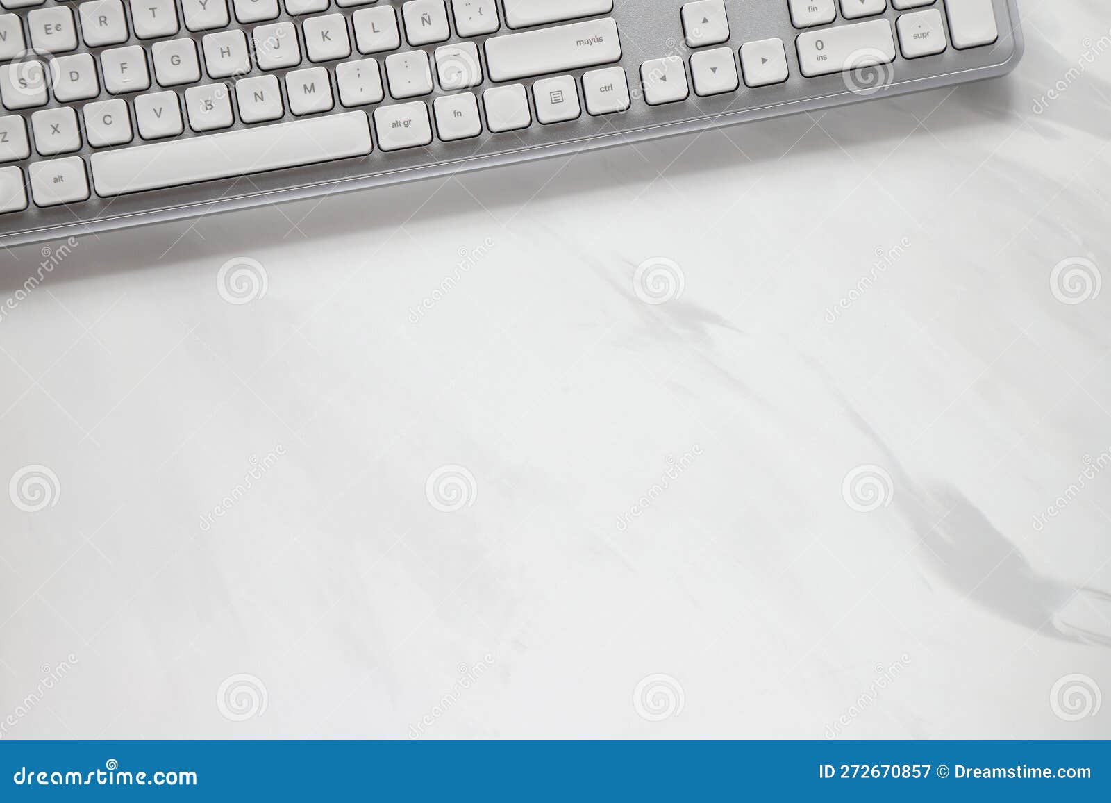 White Computer Keyboard, Office Background Stock Image - Image of work ...