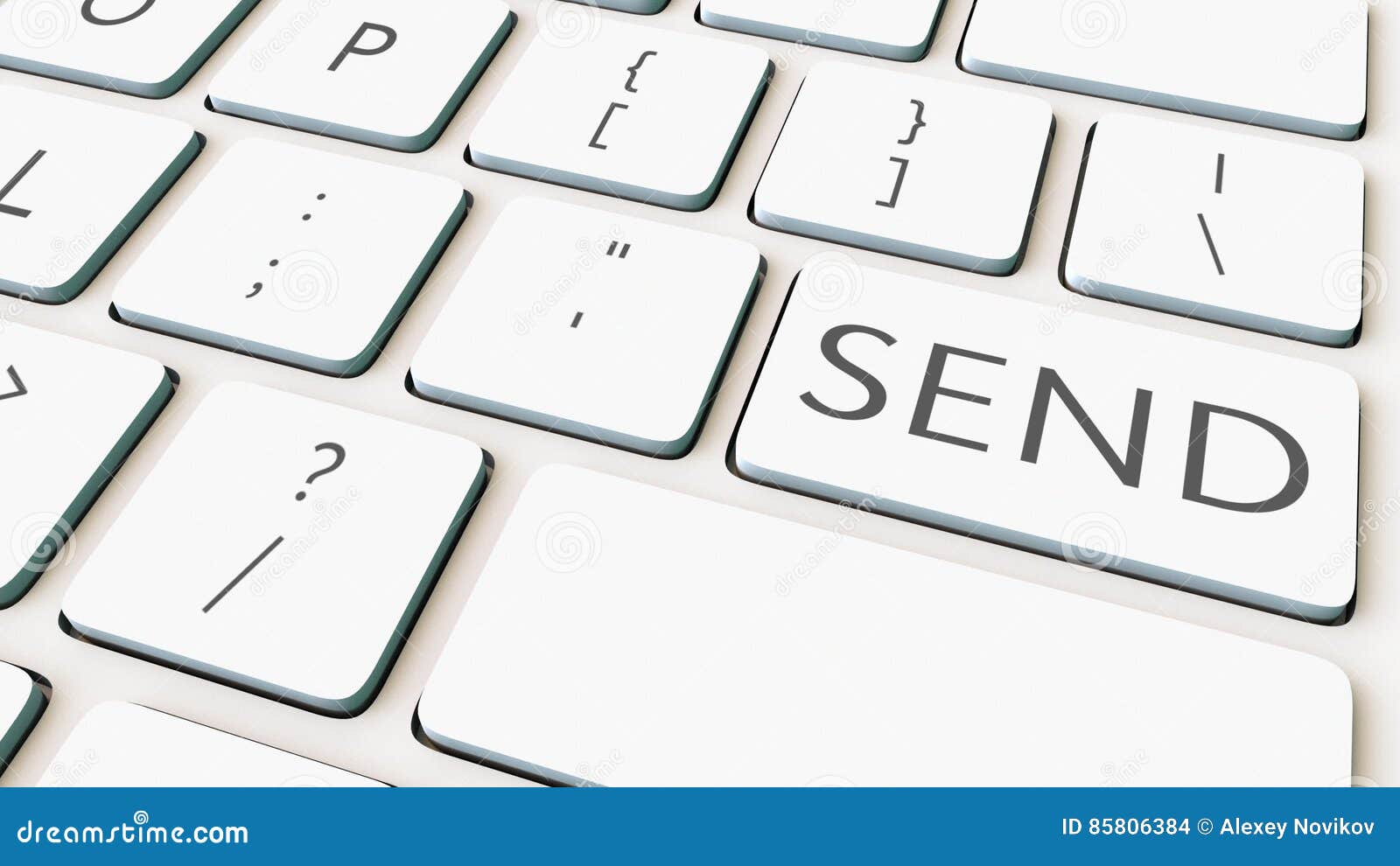 White Computer Keyboard and Send Key. Conceptual 3D Rendering Stock ...