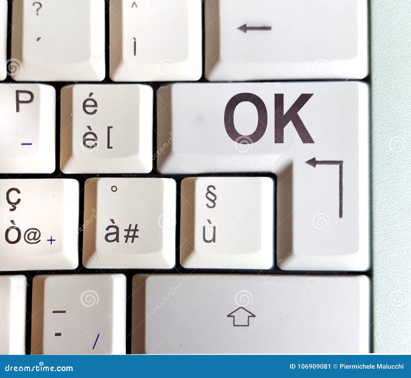 Keyboard with Key with the Answer Written: Ok Stock Image - Image of ...