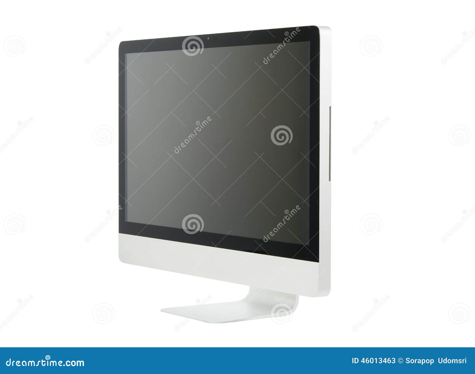 White Computer Monitor Isolated Stock Illustration - Illustration of ...