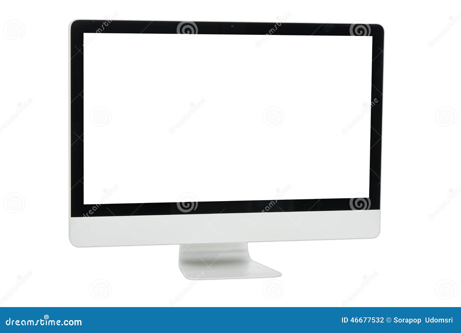 White Computer Monitor Isolated Stock Illustration - Illustration of ...